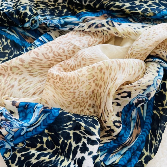 Accessories | 45x45 Large Leopard Print Silk Scarf | Poshmark